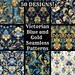 Victorian Blue & Gold Seamless Patterns: Digital Scrapbook Paper (PNG ...