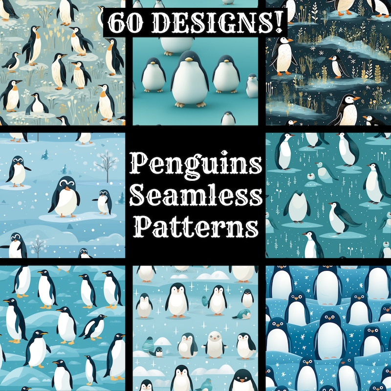 Penguin Fabric - Etsy