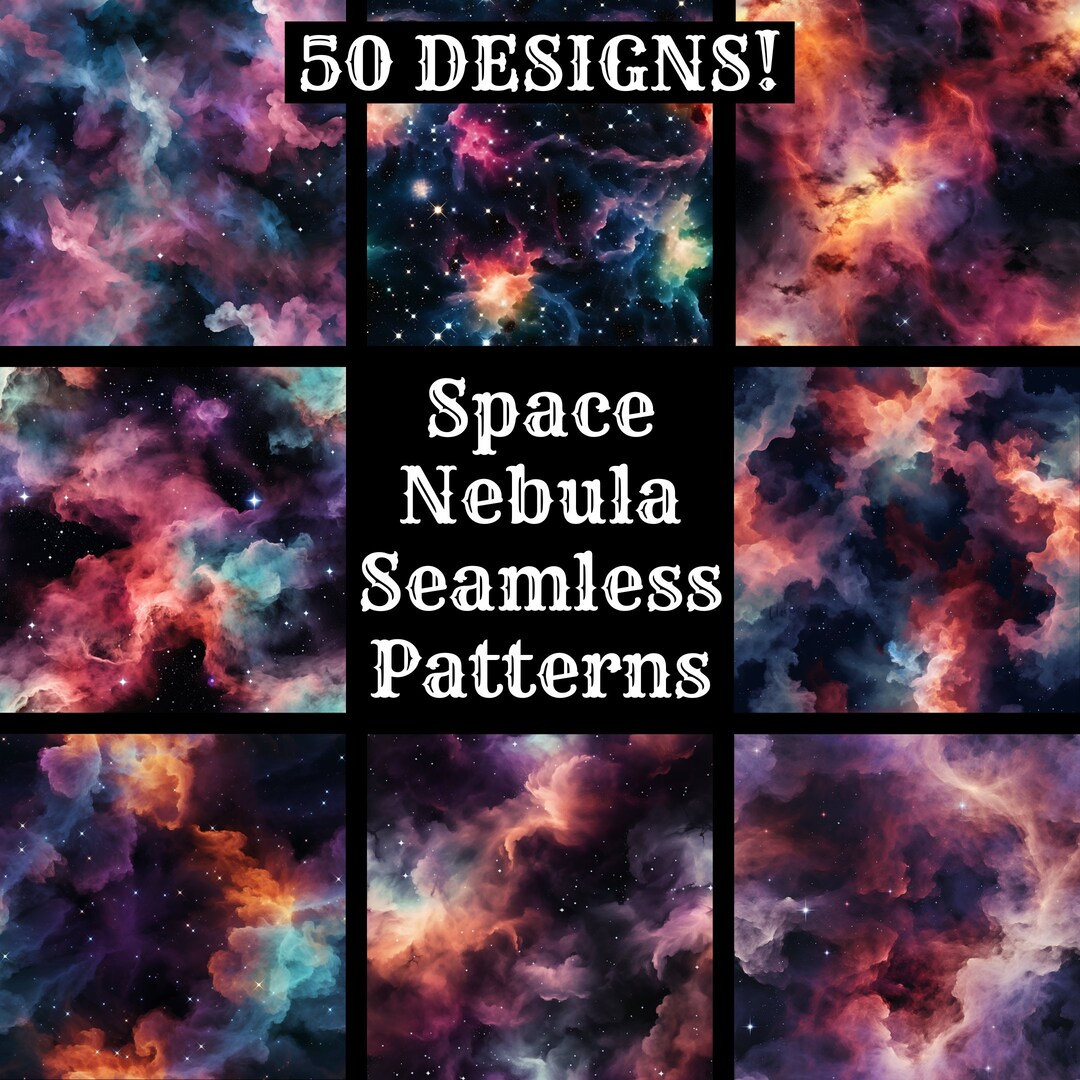 Space Nebula Seamless Digital Paper, Printable Scrapbook Paper Seamless ...