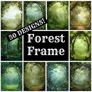 Forest Frame Journal Paper, Forest Frame Printable Paper, Vintage ...