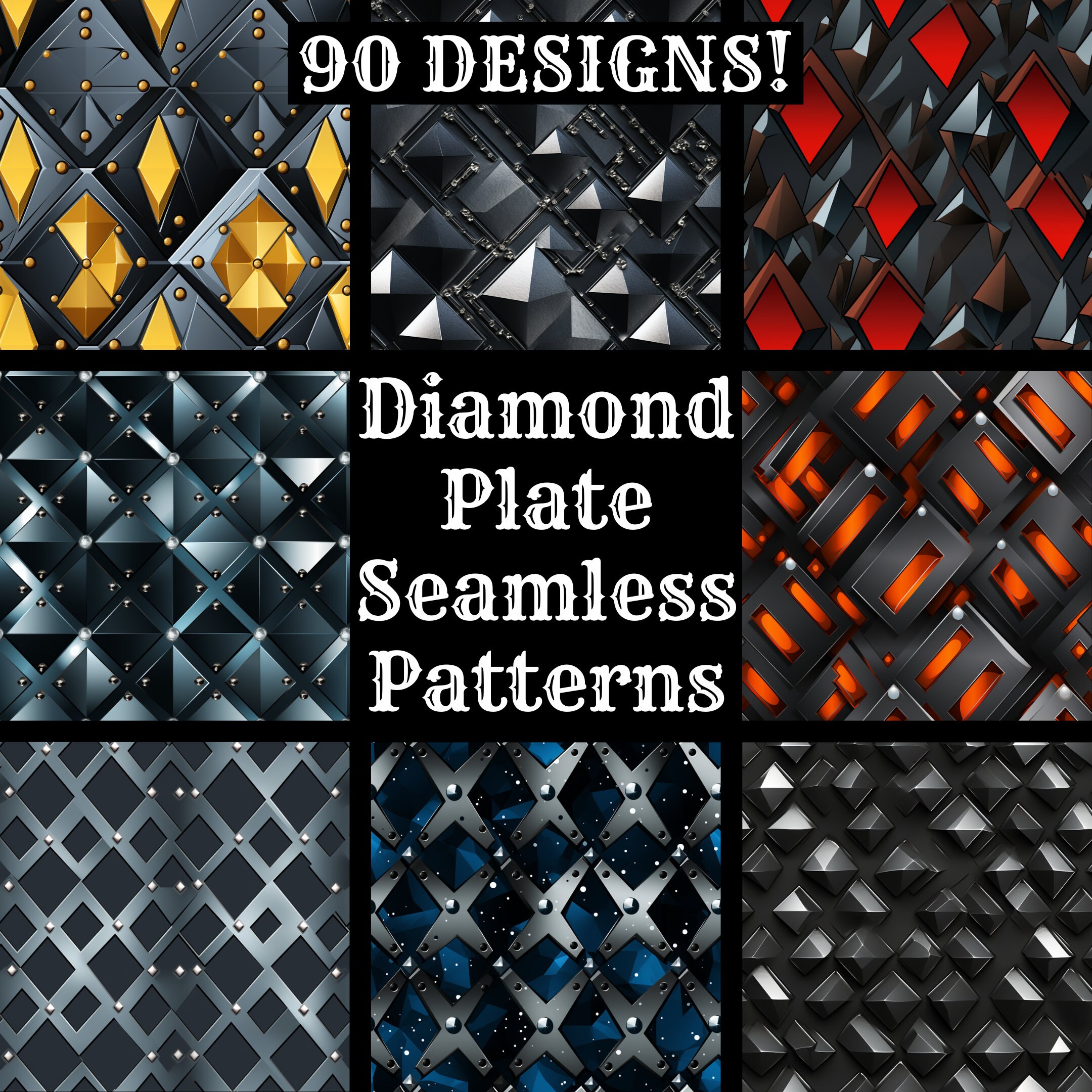 Diamond Plate Seamless Digital Paper, Printable Scrapbook Paper ...