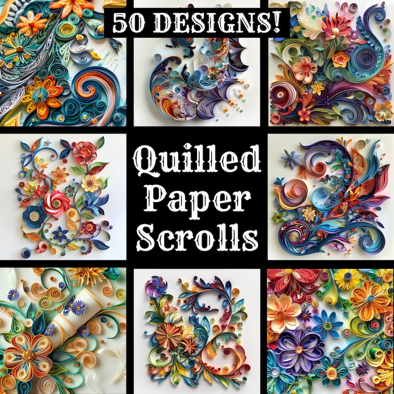 Quilled Paper Scrolls Paper, Quilled Paper Scrolls Printable Paper ...