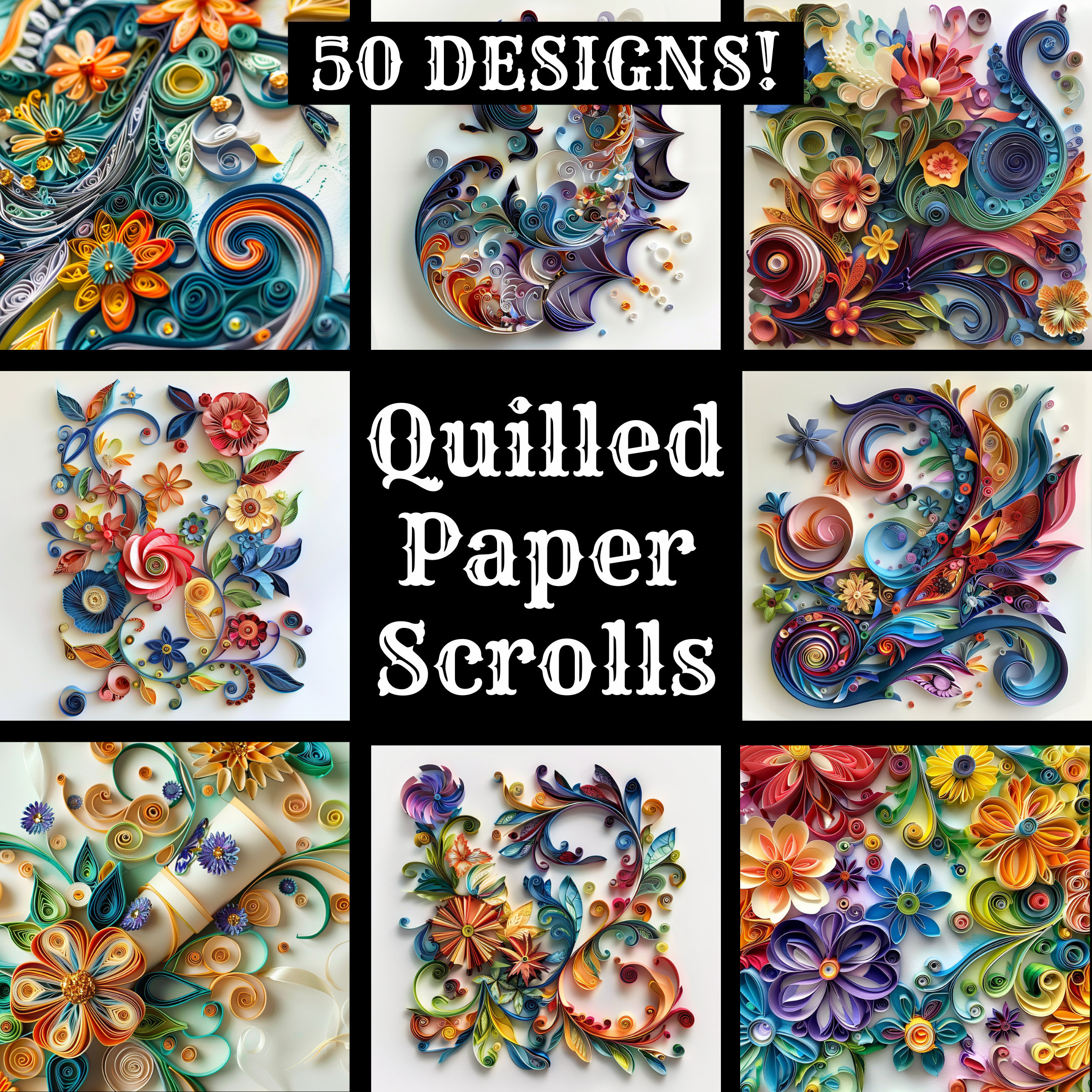 Quilled Paper Scrolls Paper, Quilled Paper Scrolls Printable Paper ...