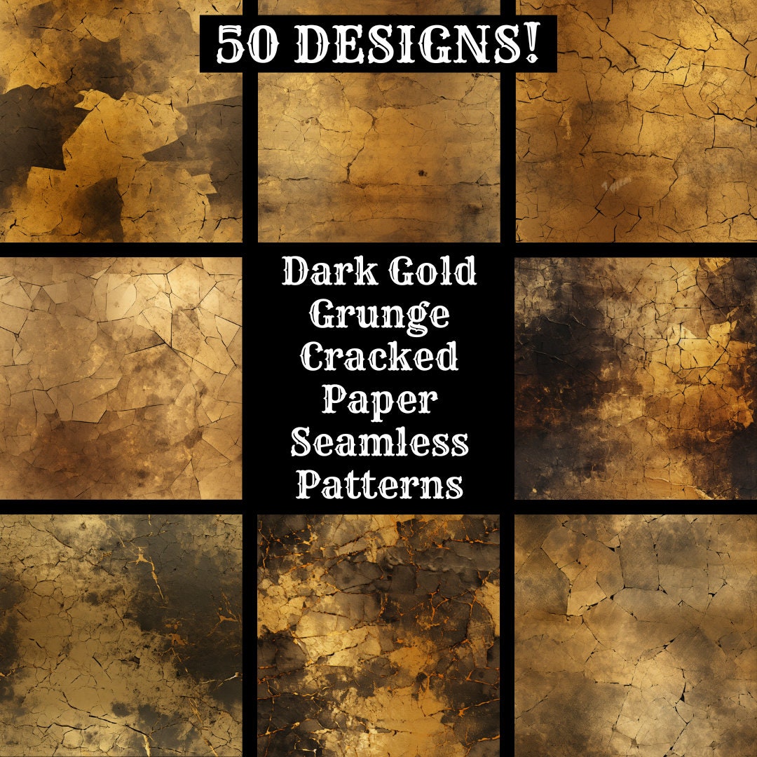 Dark Gold Grunge Cracked Paper: Seamless Textures (digital Download) - Etsy