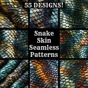 Snake Skin Seamless Digital Paper, Printable Scrapbook Paper Seamless ...