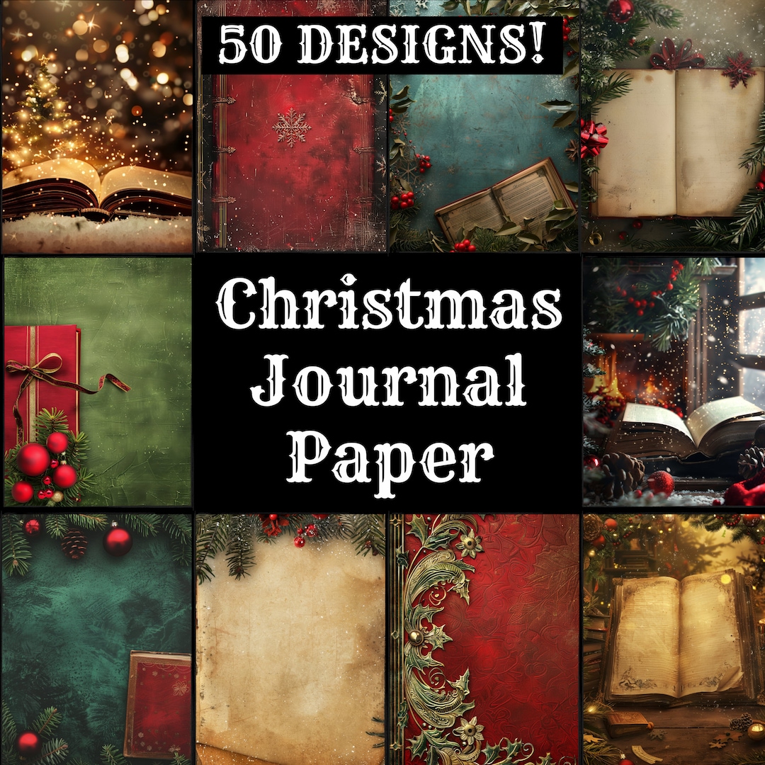 Vintage Christmas Journal Paper: 50 Printable Designs (digital Download ...