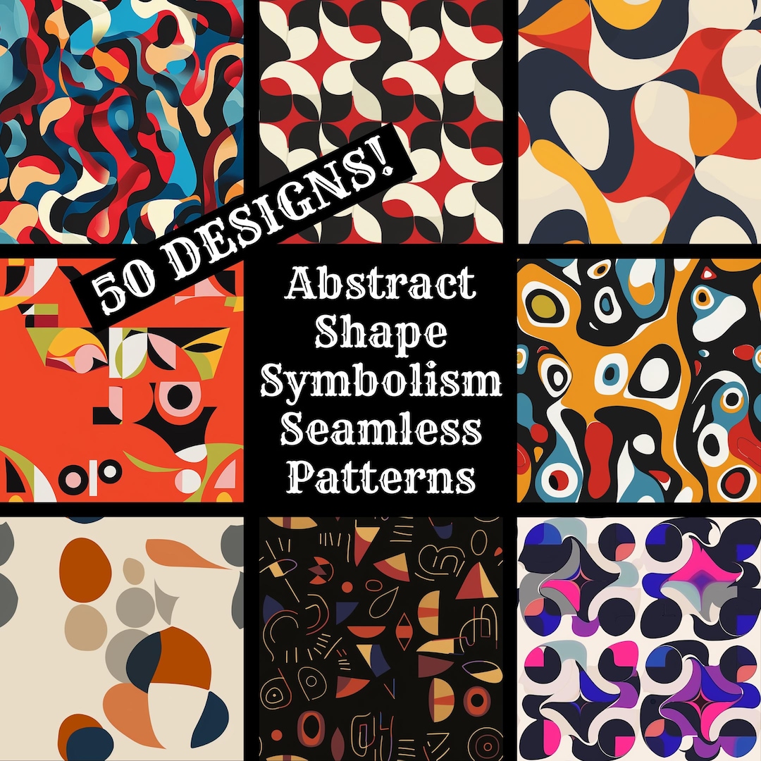 Abstract Shape Symbolism Seamless Digital Paper, Printable Scrapbook ...
