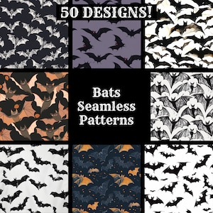 Bats Seamless Digital Paper, Bats Printable Scrapbook Paper Seamless ...
