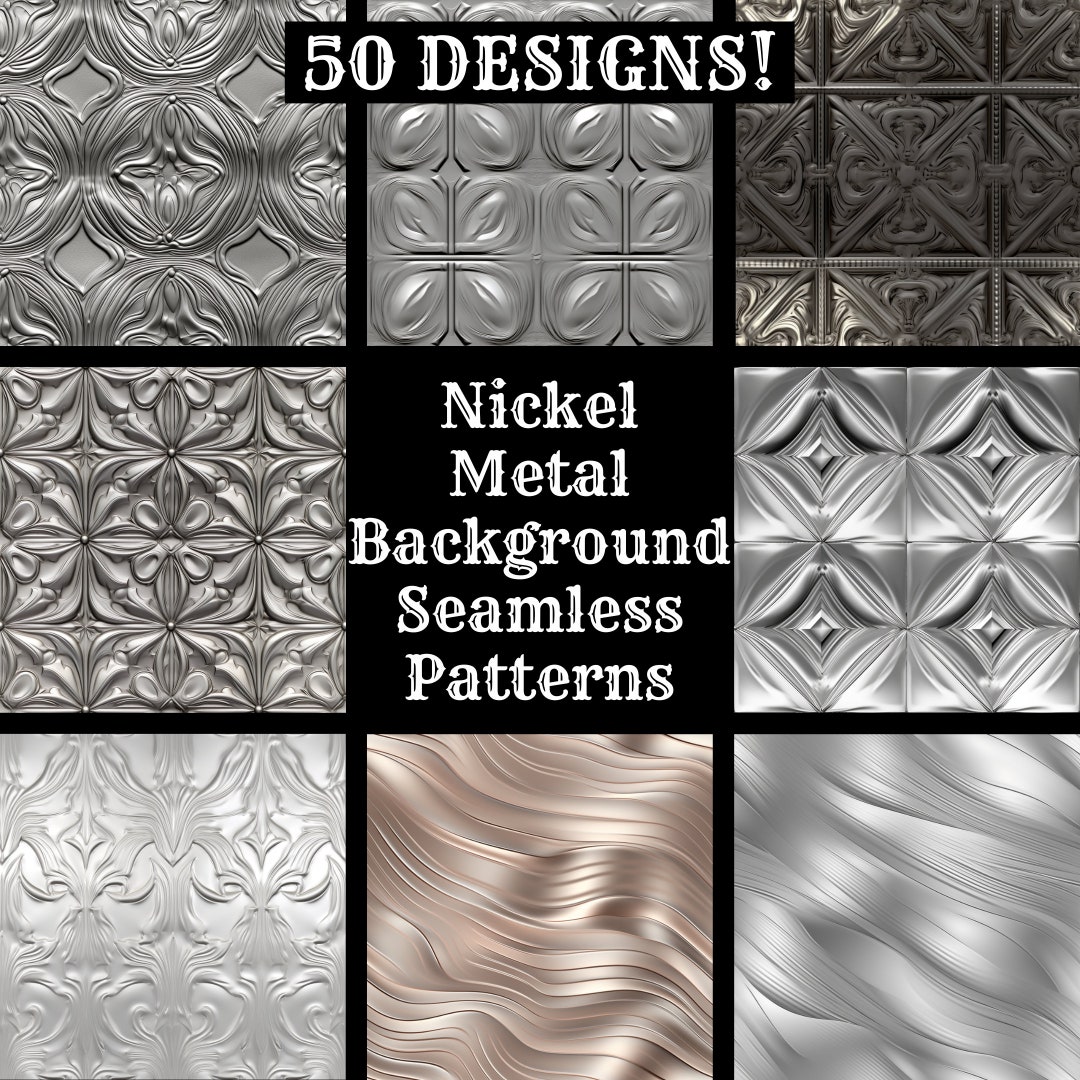 Nickel Metal Background Seamless Digital Paper, Printable Scrapbook ...
