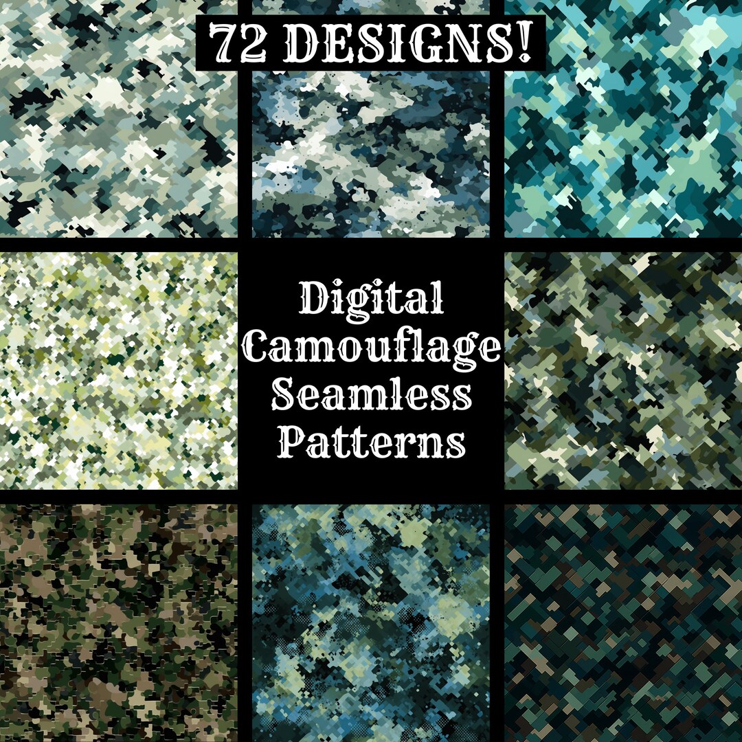 Digital Camouflage Seamless Digital Paper, Printable Scrapbook Paper ...