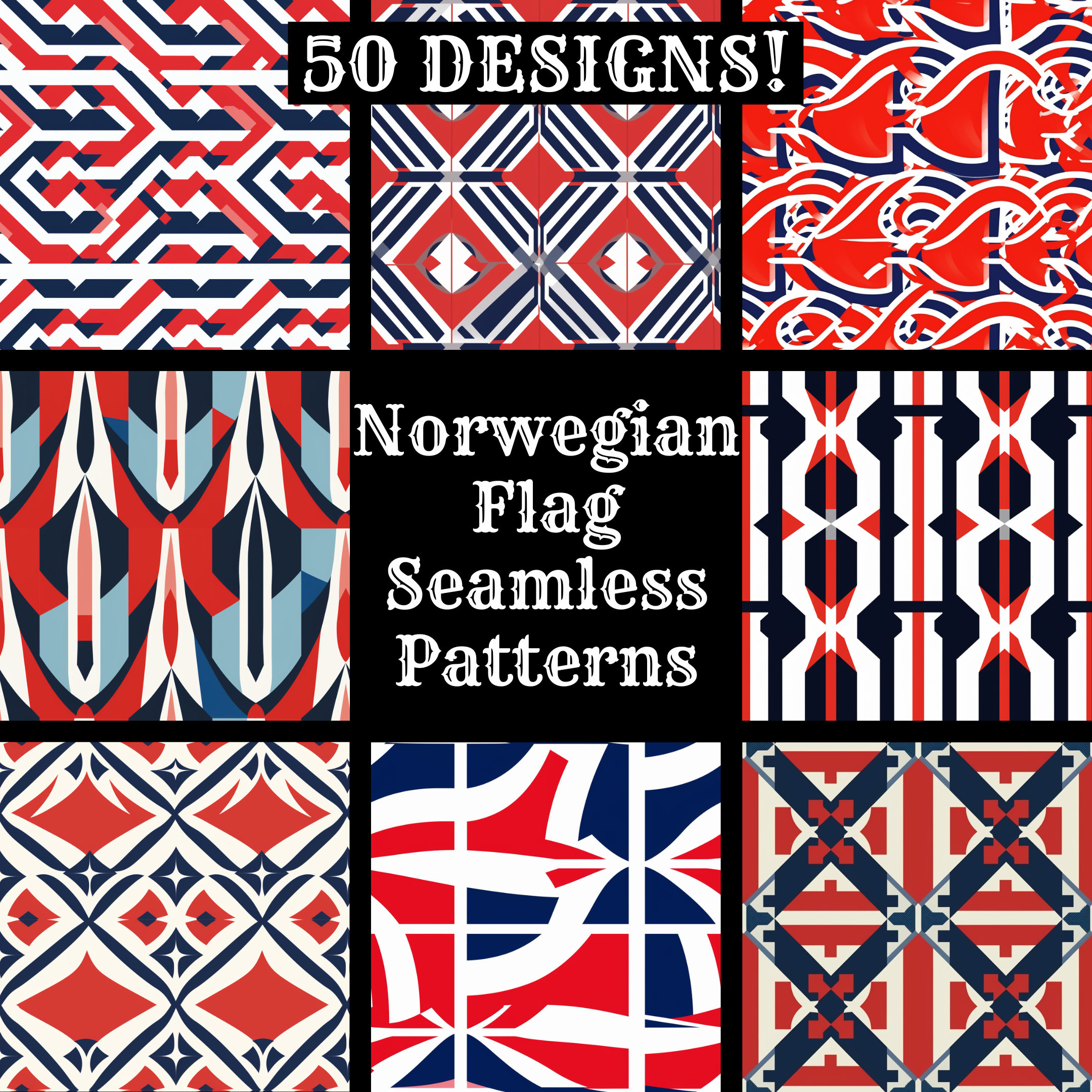 Norwegian Flag Seamless Digital Paper, Printable Scrapbook Paper ...