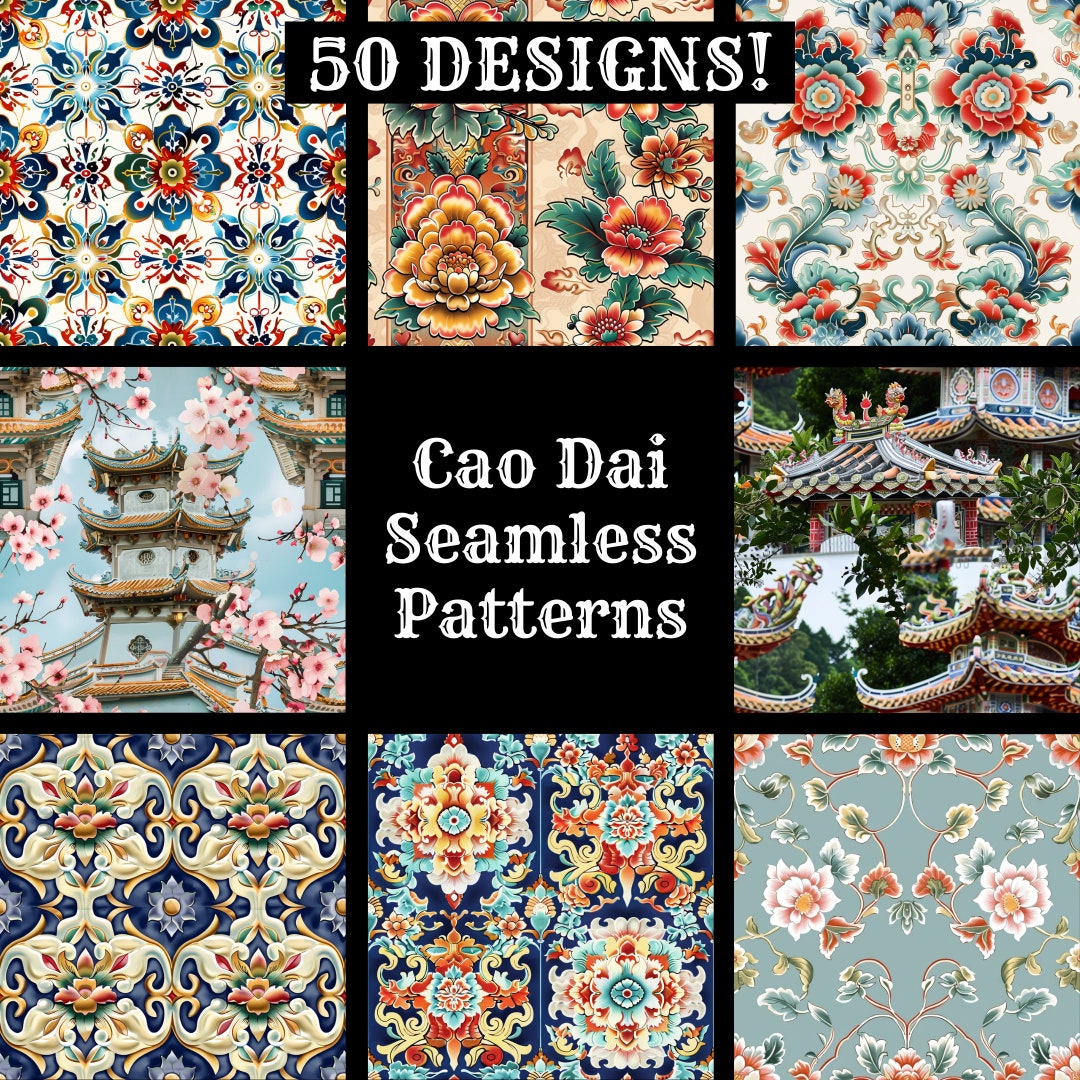 Cao Dai Seamless Pattern: Printable Scrapbook Paper (digital Download ...