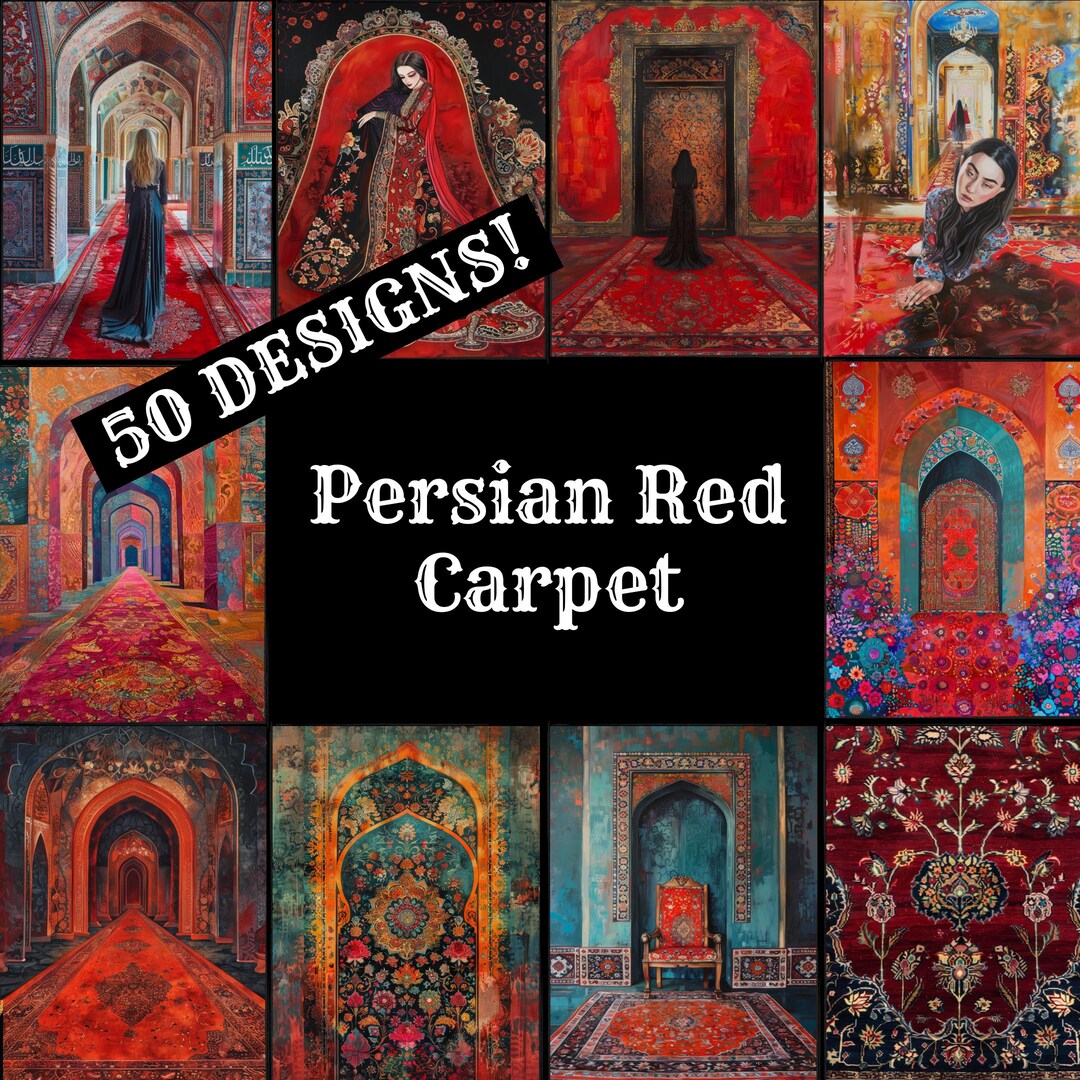 Persian Red Carpet Journal Paper: Vintage Scrapbook (digital Download ...