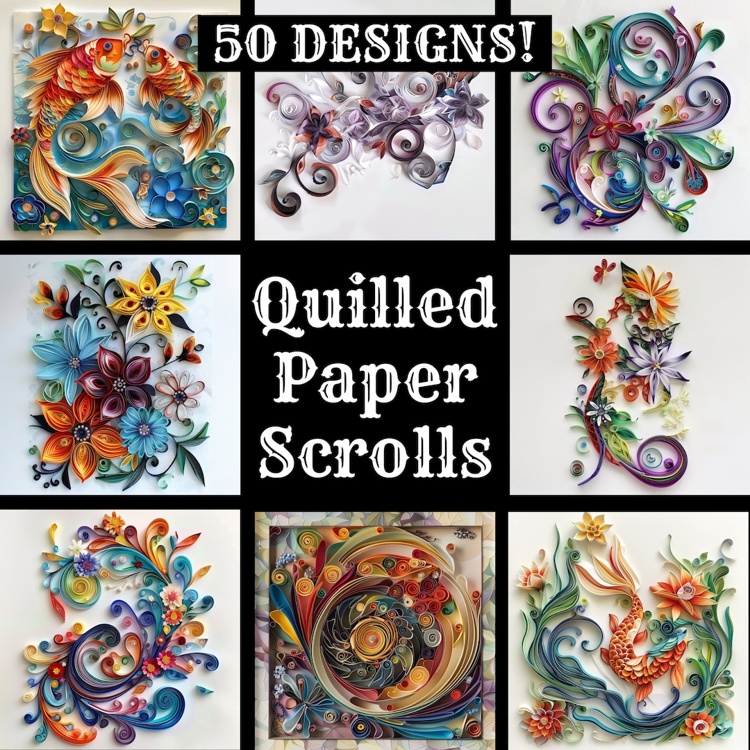 Quilled Paper Scrolls Paper, Quilled Paper Scrolls Printable Paper ...