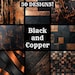 Black and Copper Digital Paper: Vintage Journaling Set (PNG, 12x12 ...