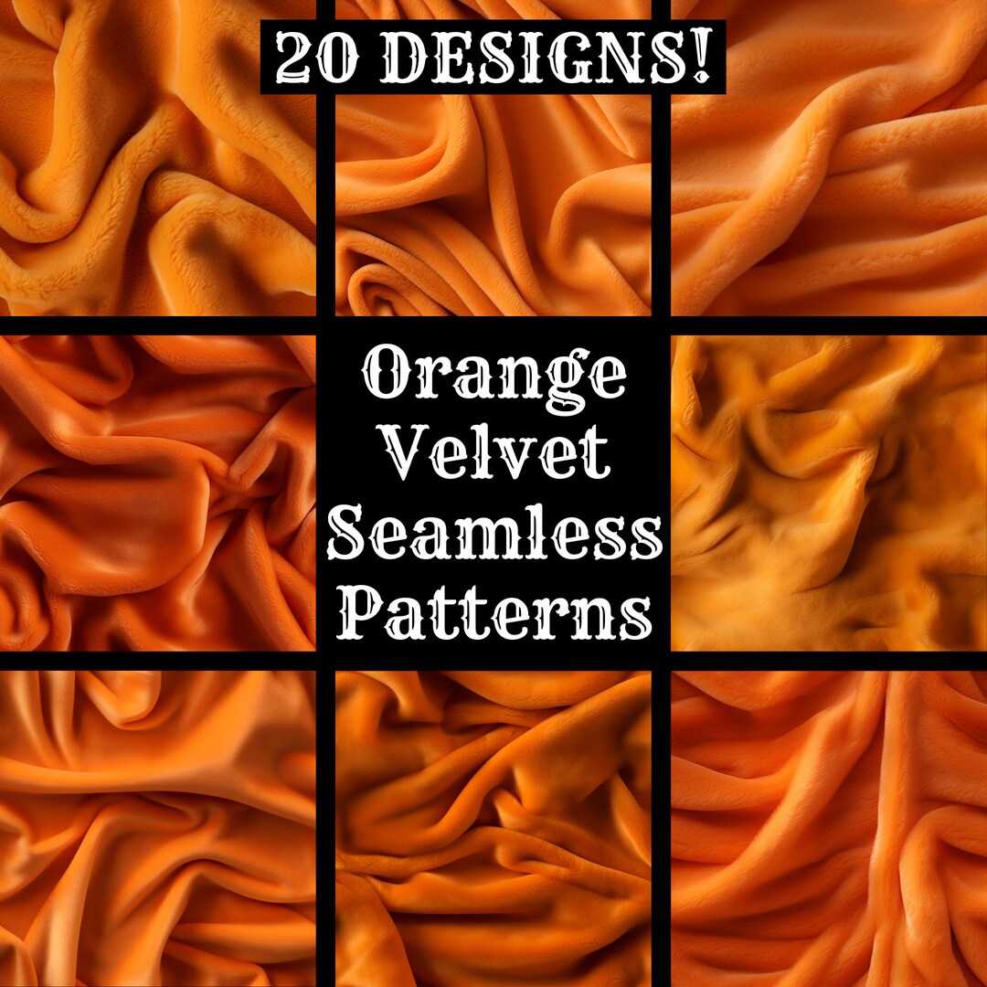 Orange Velvet Seamless Digital Paper, Printable Scrapbook Paper ...