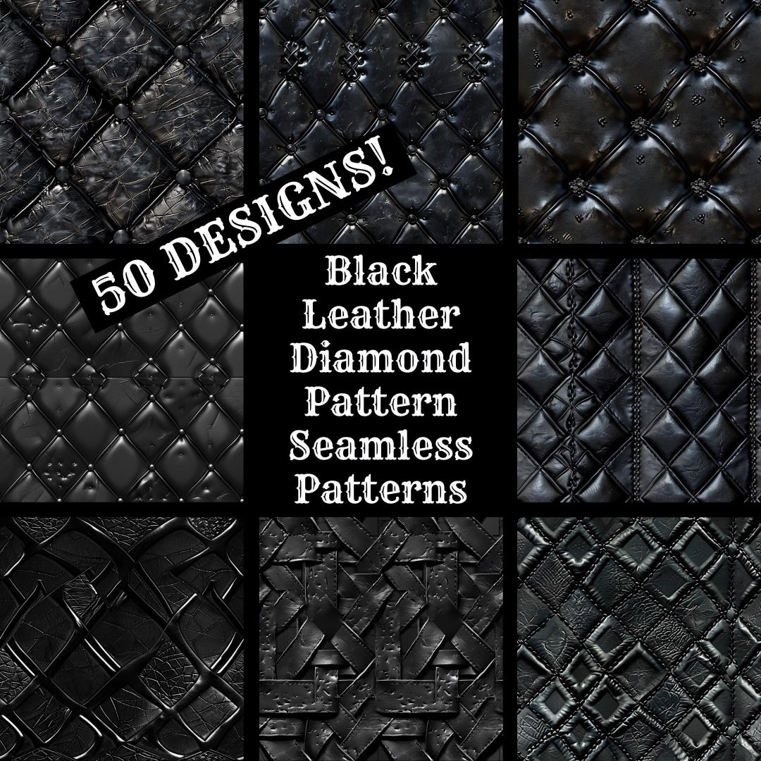 Black Leather Diamond Pattern: Seamless Textures (digital Download) - Etsy