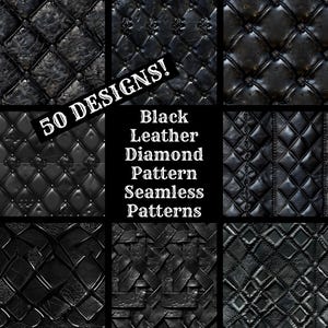 Black Leather Diamond Pattern: Seamless Textures (digital Download) - Etsy