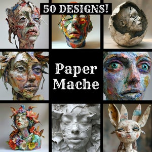 Paper Mache Paper, Paper Mache Printable Paper, Vintage Paper Mache ...