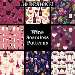 Wine Seamless Pattern: Printable Scrapbook Paper (digital Download) - Etsy