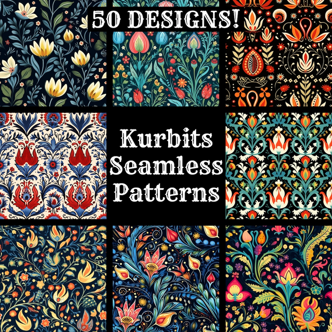 Kurbits Seamless Digital Paper, Printable Scrapbook Paper Seamless ...