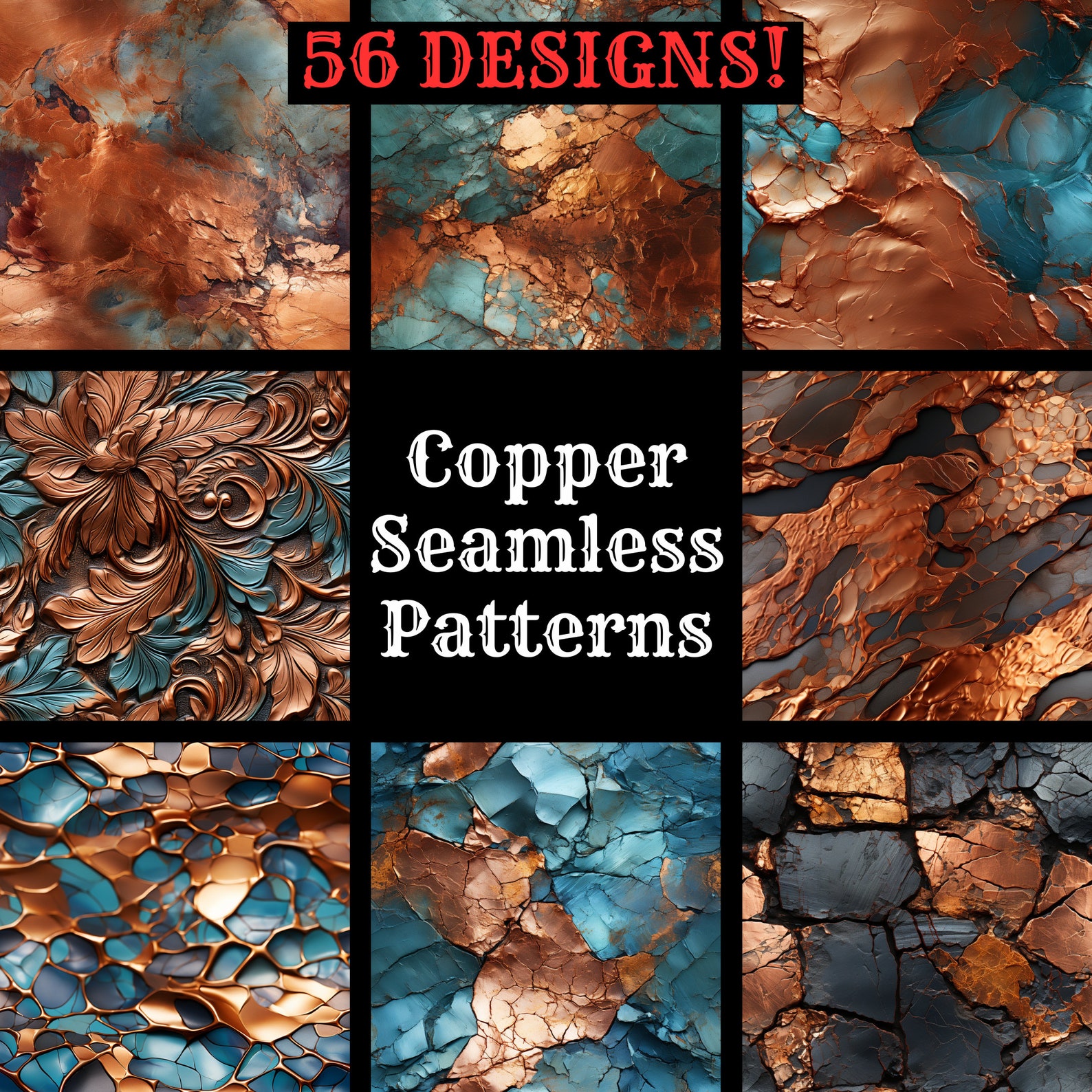 Copper Seamless Digital Paper, Printable Scrapbook Paper Seamless ...