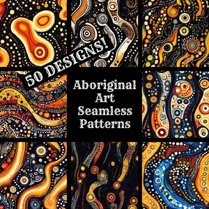 Aboriginal Art Seamless Digital Paper, Aboriginal Art Printable ...