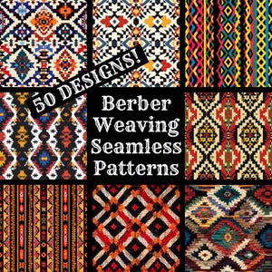 Berber Weaving Seamless Patterns: 50 PNG Digital Papers (digital ...
