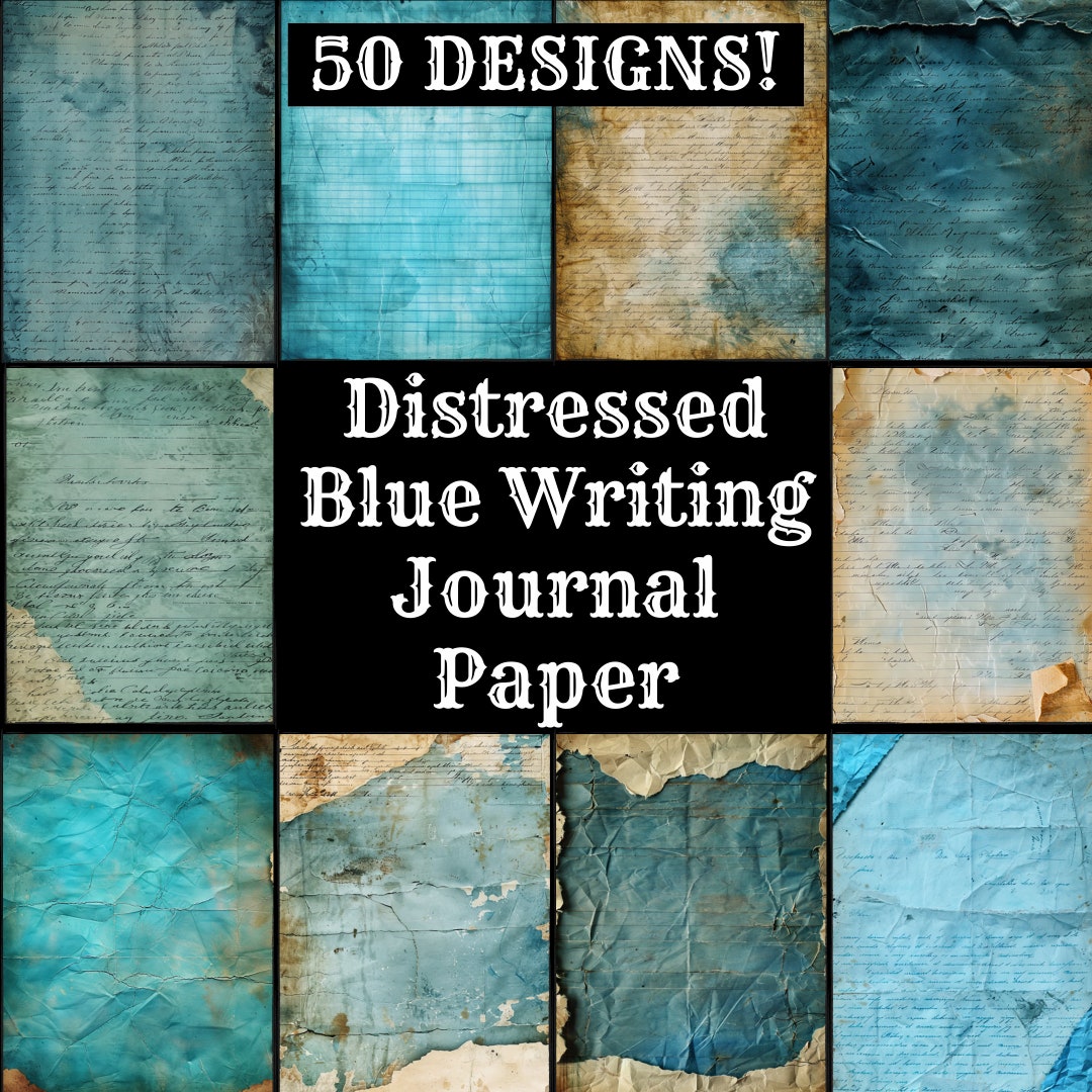 Distressed Blue Writing Paper Journal Paper, Distressed Blue Printable ...