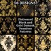 Distressed Black and Gold Damask Seamless Digital Paper, Printable ...