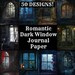 Romantic Dark Window Journal Paper: Vintage Scrapbook Inserts (digital ...