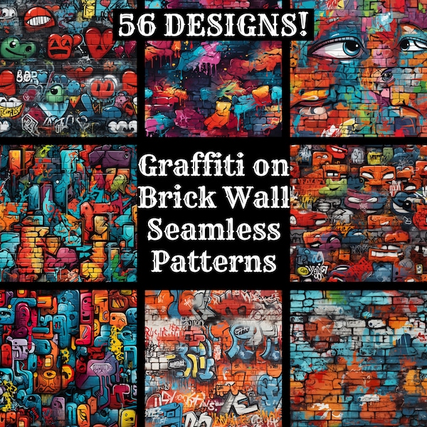 Graffiti Brick Wall Pattern - Etsy