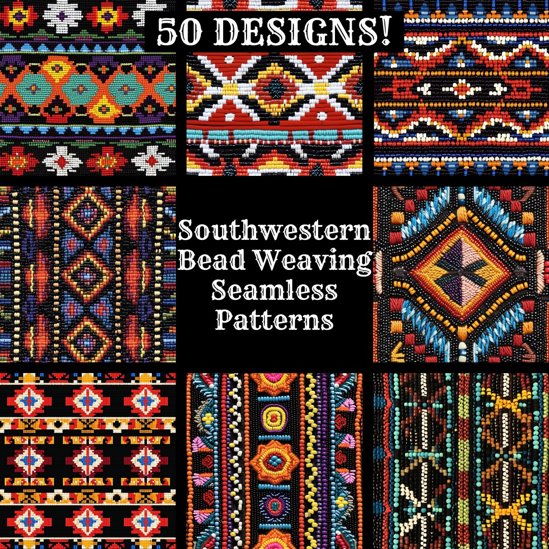 Southwestern Bead Weaving Seamless Patterns: Digital Paper (PNG) - Etsy