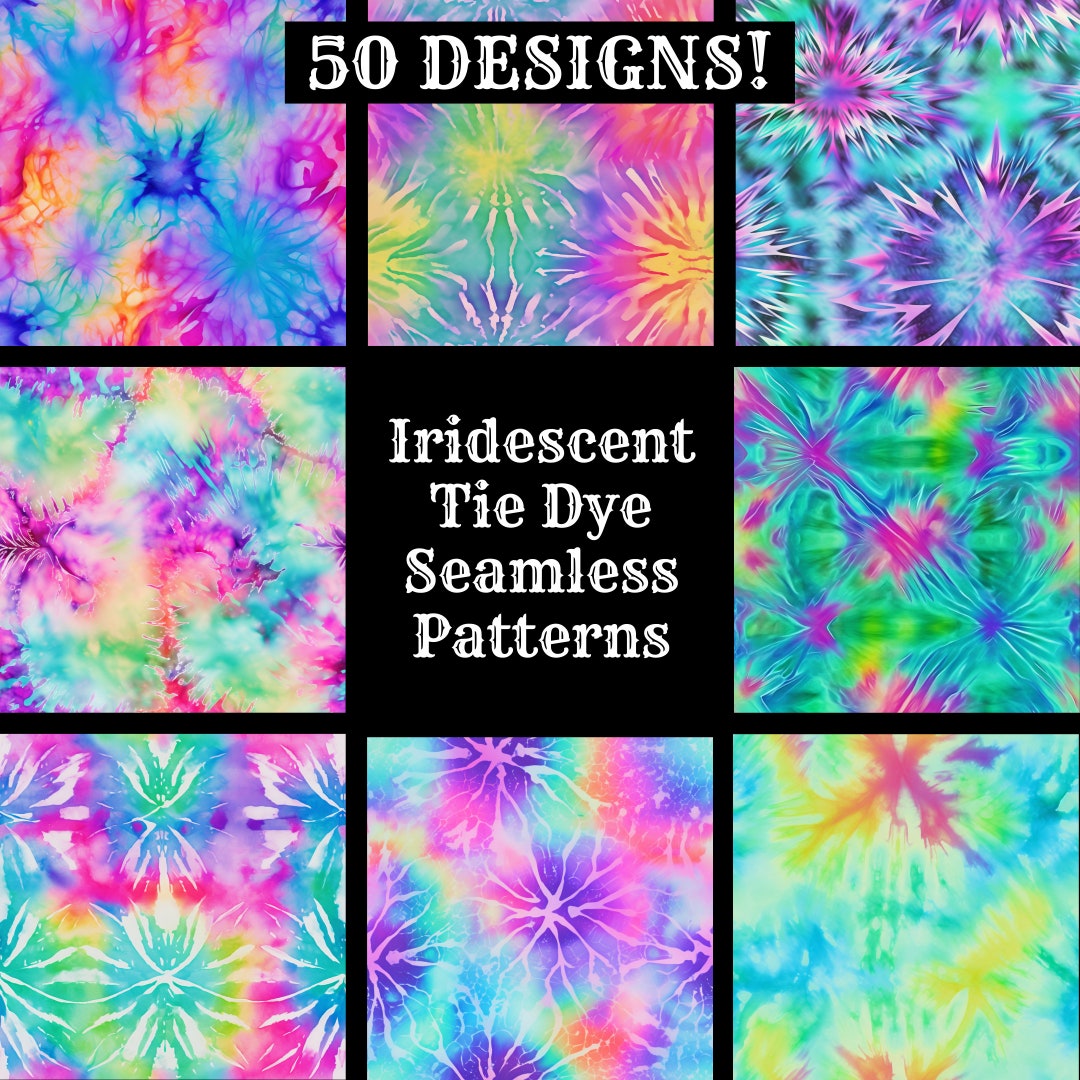 Iridescent Tie Dye Seamless Pattern: Digital Paper (digital Download ...