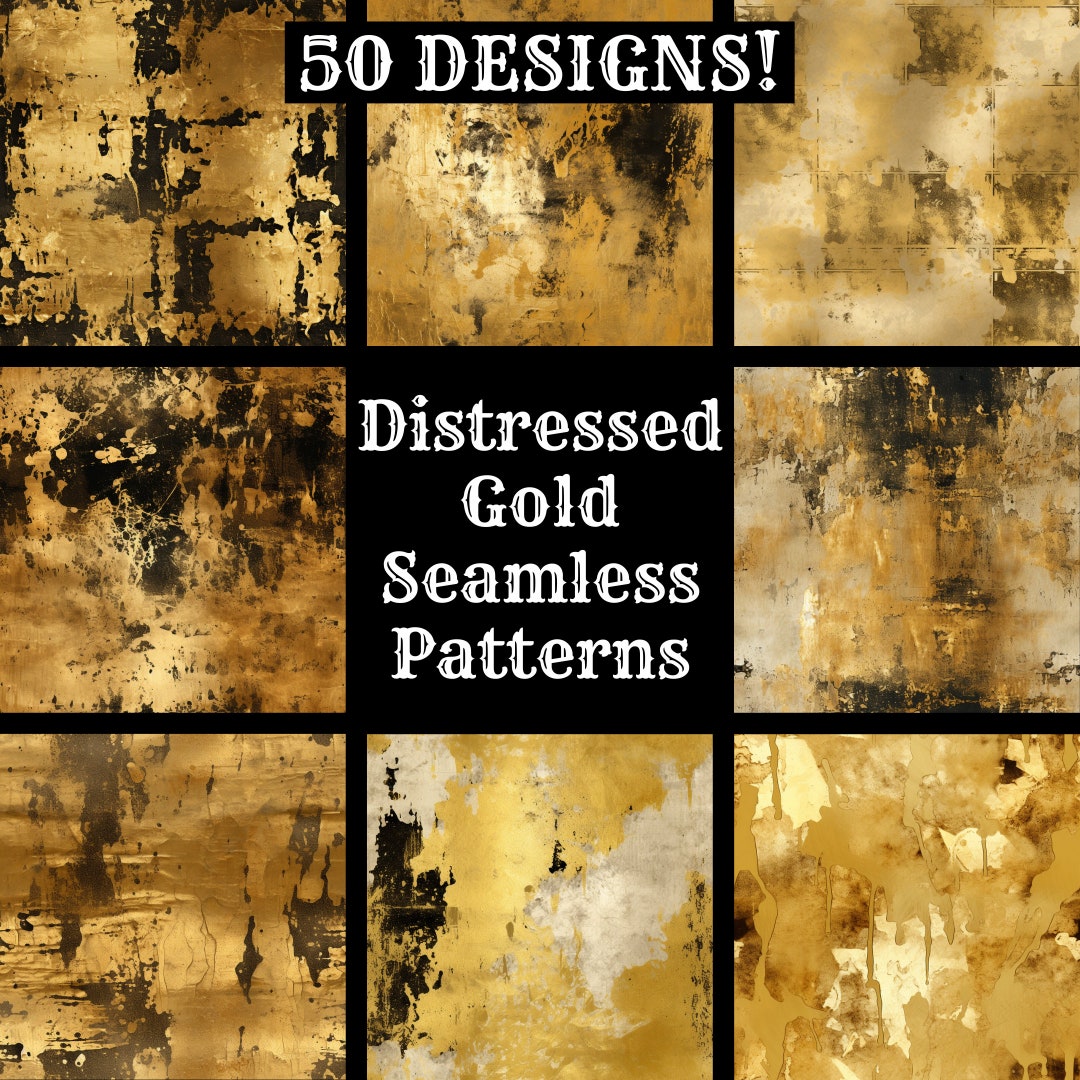 Distressed Gold Seamless Digital Paper, Printable Scrapbook Paper ...