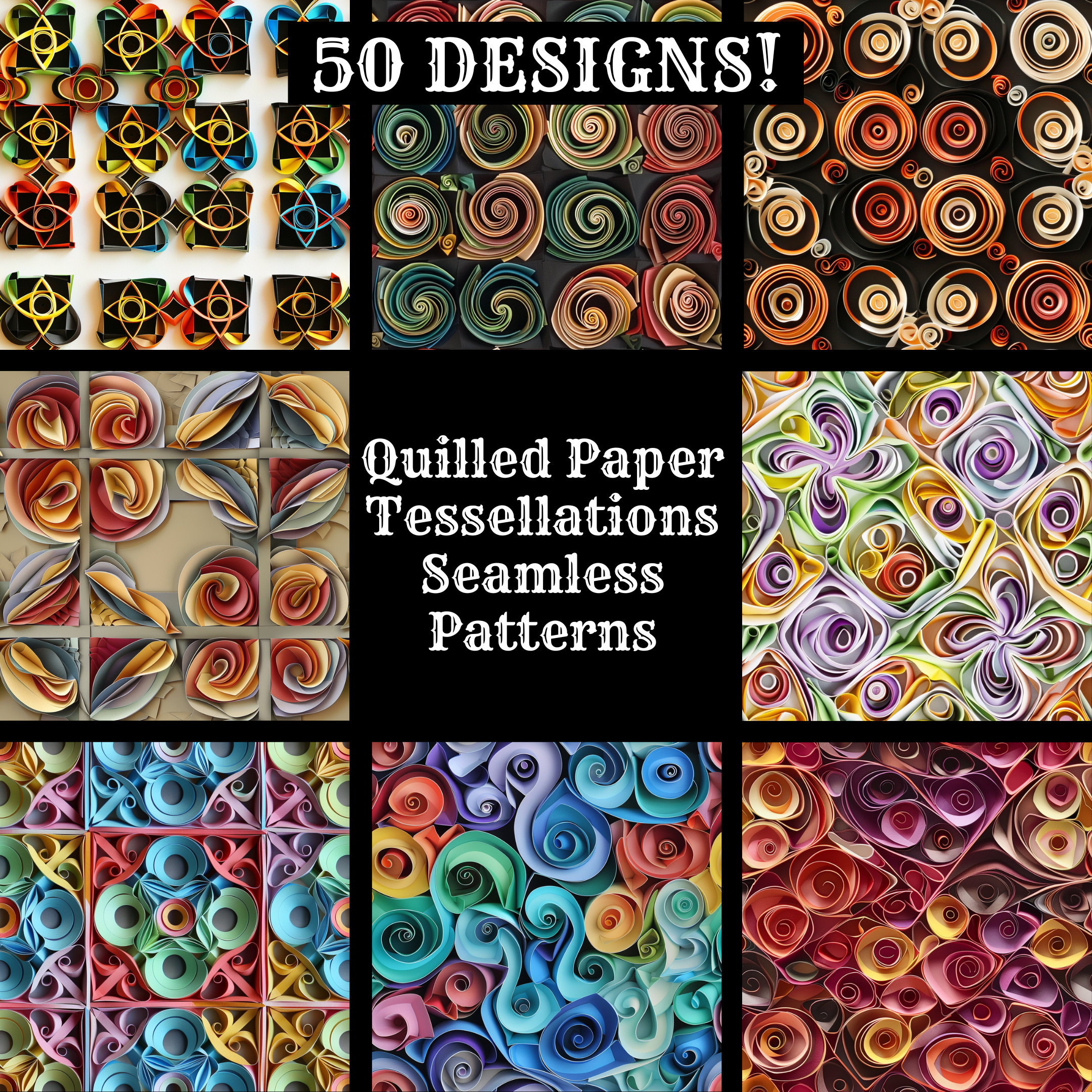 Quilled Paper Tessellations Seamless Digital Paper - Etsy