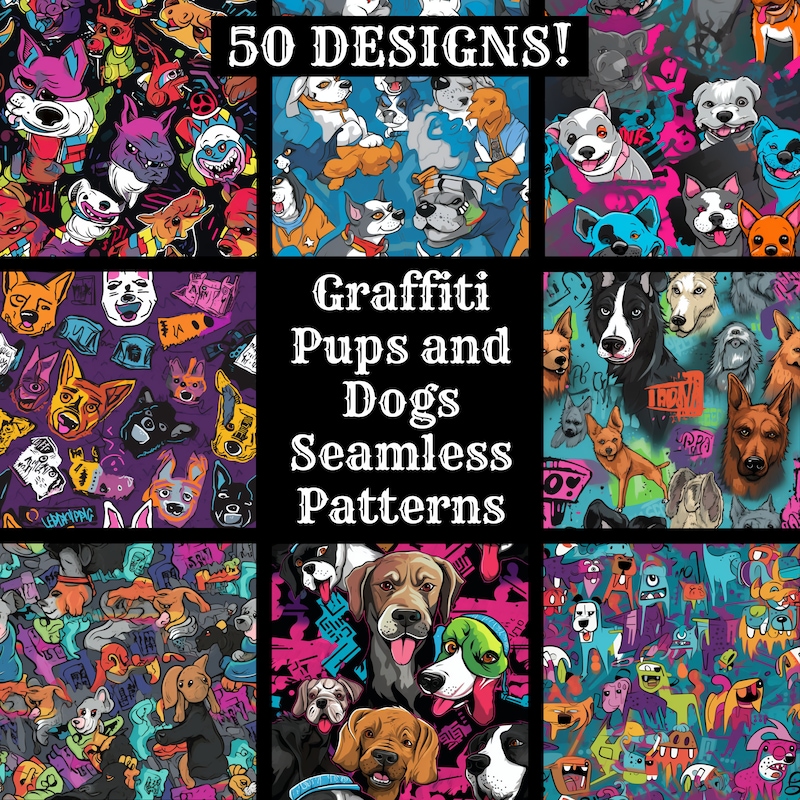 Graffiti Art of Dogs - Etsy