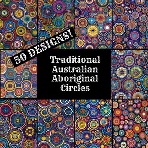 Traditional Australian Aboriginal Circles Seamless Digital Paper ...