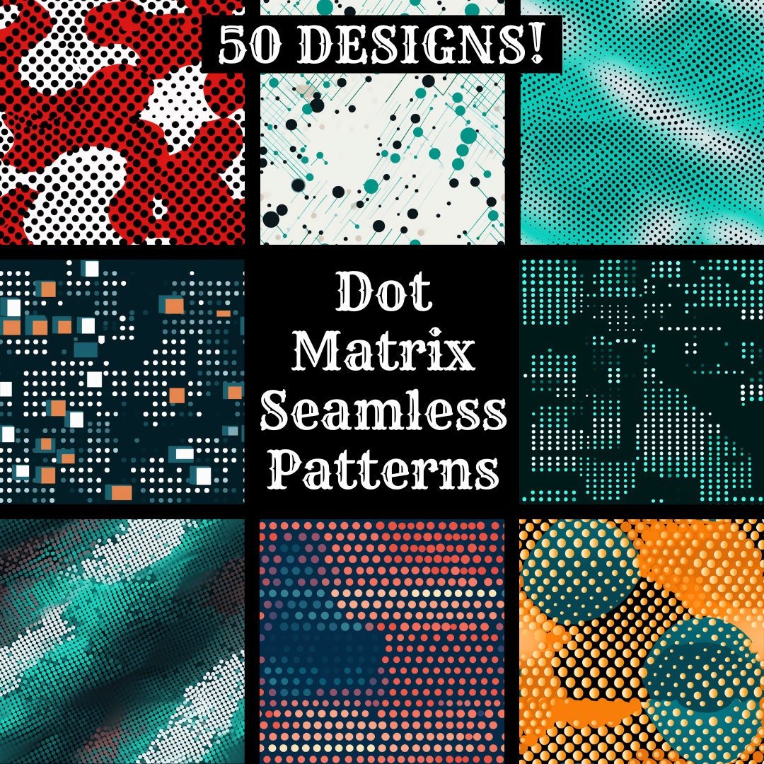 Dot Matrix Seamless Digital Paper, Printable Scrapbook Paper Seamless ...