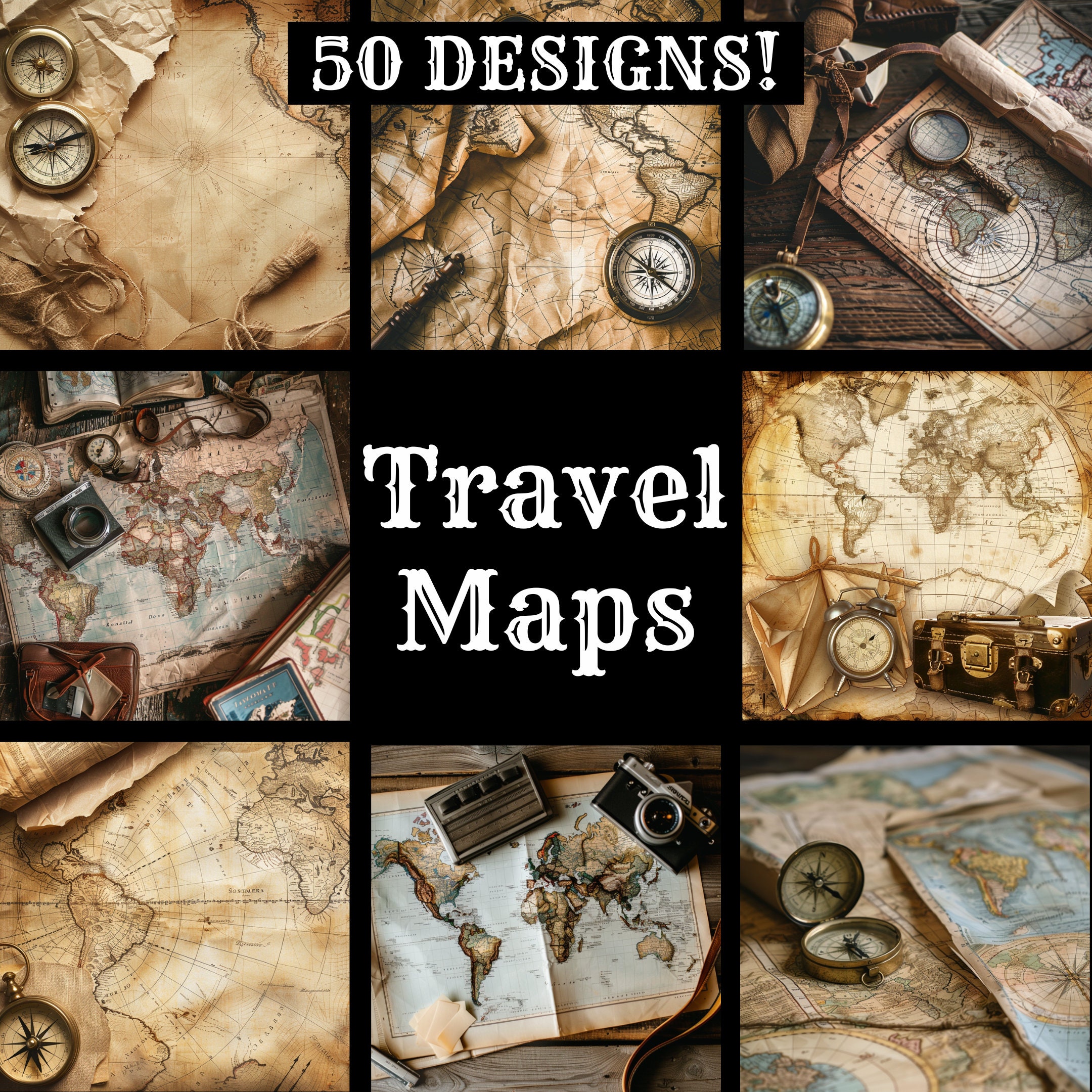 Travel Maps Paper, Travel Maps Printable Paper, Vintage Travel Maps ...