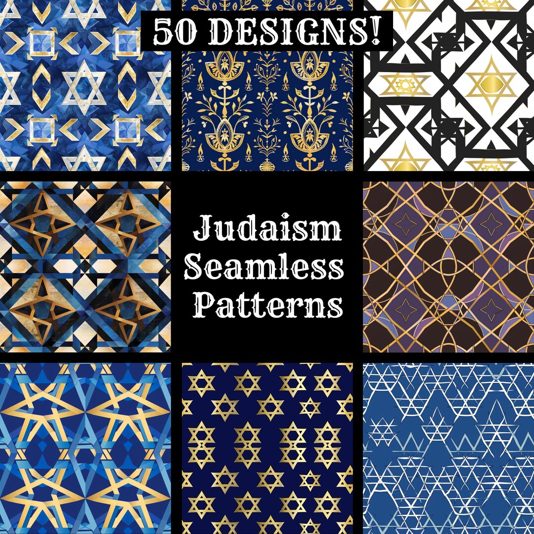 Judaism Seamless Pattern: Printable Scrapbook Paper (digital Download ...