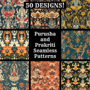 Purusha and Prakriti Seamless Digital Paper, Purusha and Prakriti ...