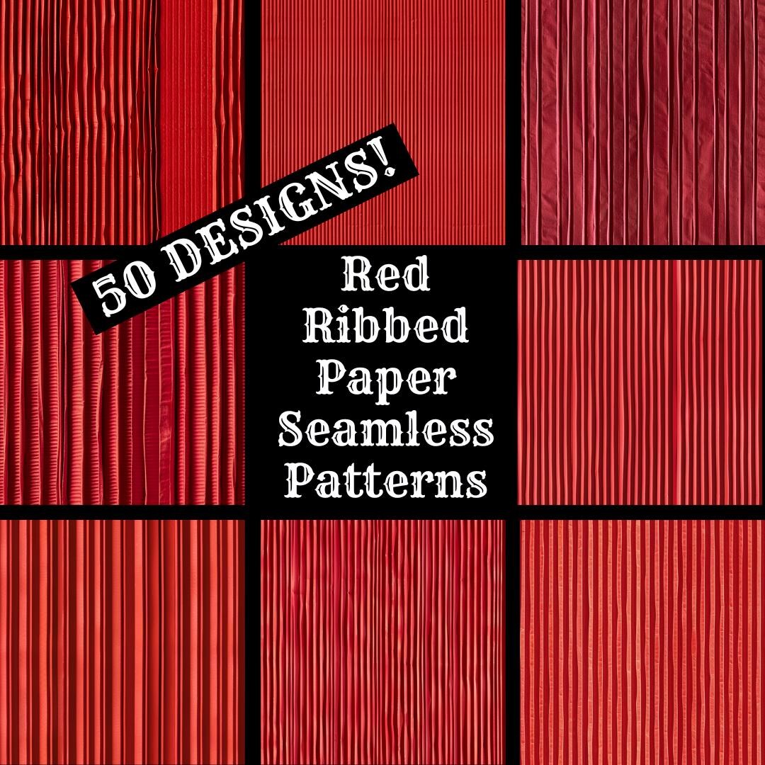 Red Ribbed Paper Seamless Digital Paper, Red Ribbed Paper Printable ...