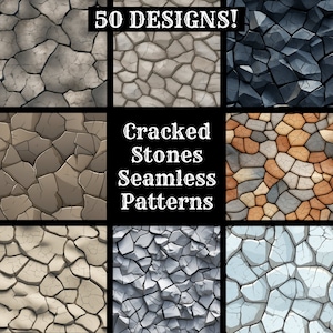 Cracked Stones Seamless Digital Paper, Printable Scrapbook Paper ...