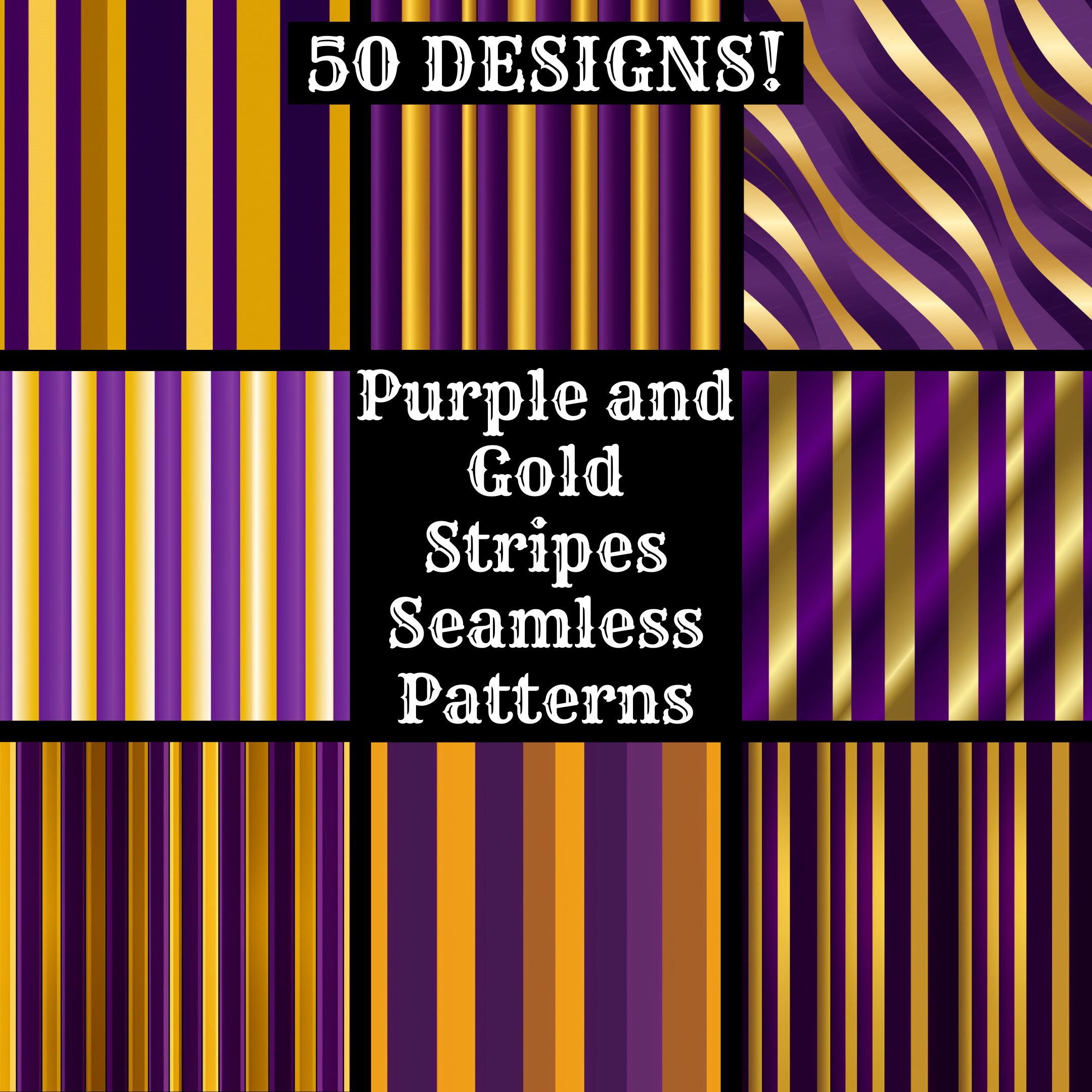 Purple and Gold Stripes Seamless Digital Paper Printable Scrapbook ...