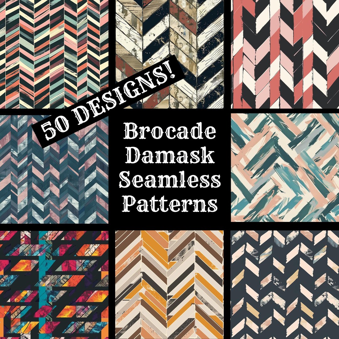 Herringbone Digital Paper: Seamless Scrapbook Textures (PNG, 300 Dpi ...