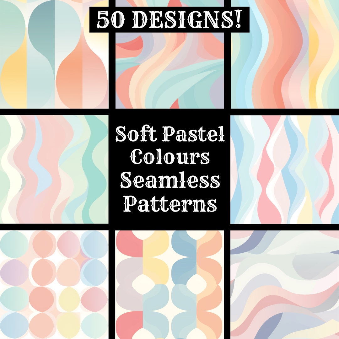Soft Pastel Colours Seamless Digital Paper, Printable Scrapbook Paper ...