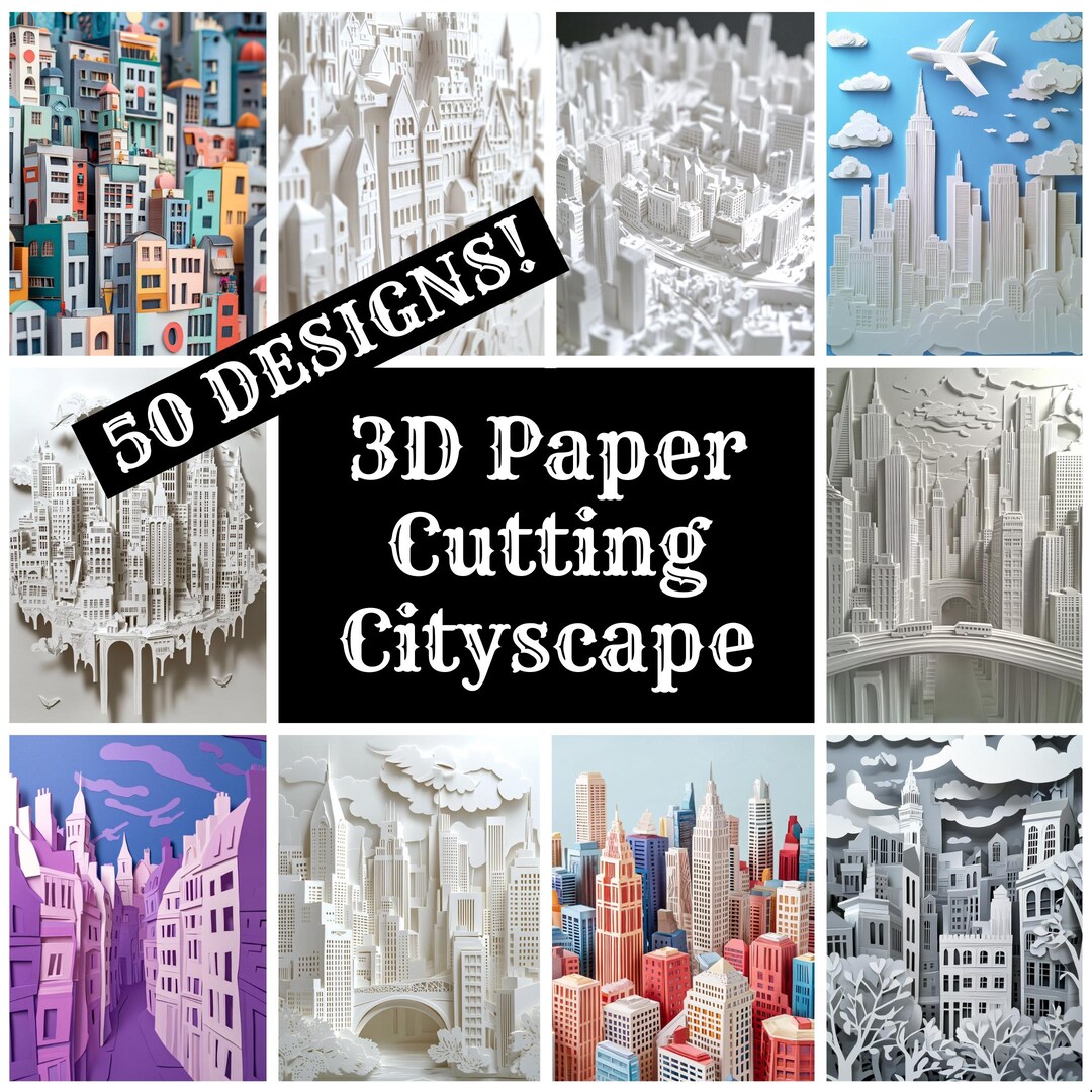 3D Paper Cutting Cityscape Journal Paper, 3D Paper Cutting Cityscape ...