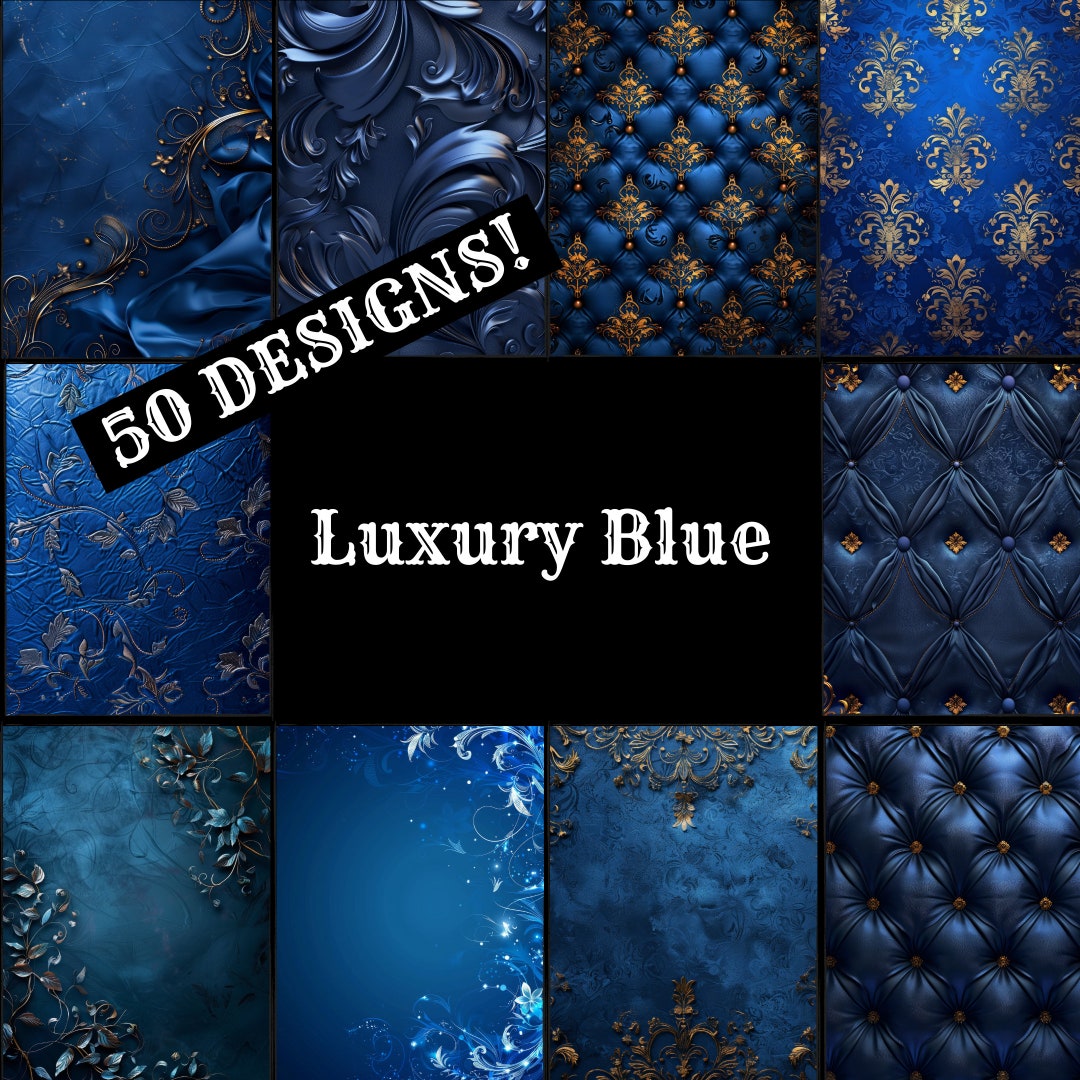 Luxury Blue Journal Paper, Luxury Blue Printable Paper, Vintage Luxury ...