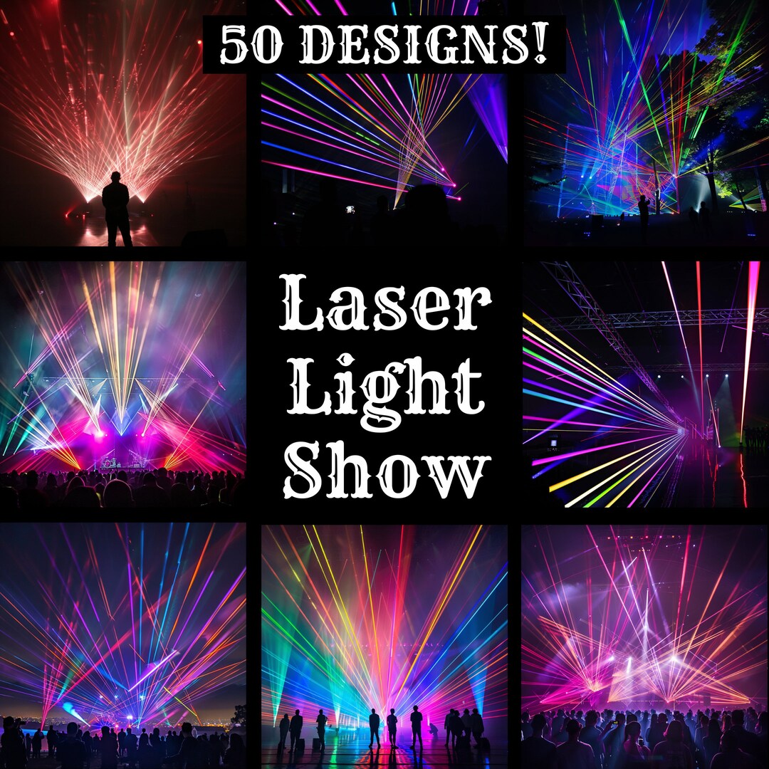 Vintage Laser Light Show Digital Paper: Scrapbook Journal (digital ...